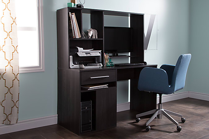 South Shore Annexe 48 W Computer Desk With Hutch Gray Oak - Office Depot