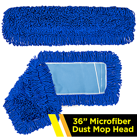 Gritt Commercial Microfiber Looped Dust Mop Pad Head 36 Blue Pack Of 12 ...