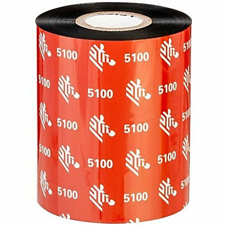 Zebra 5100 Resin Black Ribbon Direct Thermal Thermal Transfer Black 12 ...