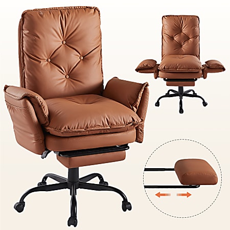 Bestier Ergonomic PU Leather High Back Cross Legged Executive Office ...