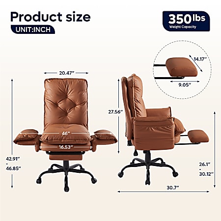 Bestier Ergonomic PU Leather High Back Cross Legged Executive Office ...