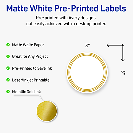 Avery Print To The Edge Labels Sure Feed S00 DHH PRWMP10 3 Round Matte ...