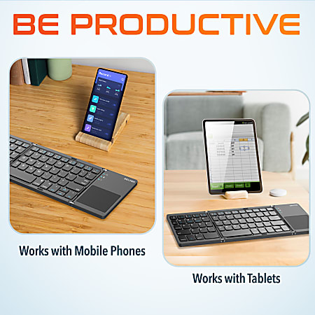 Delton F75 Small Wireless Foldable Portable Keyboard And Touchpad Black ...