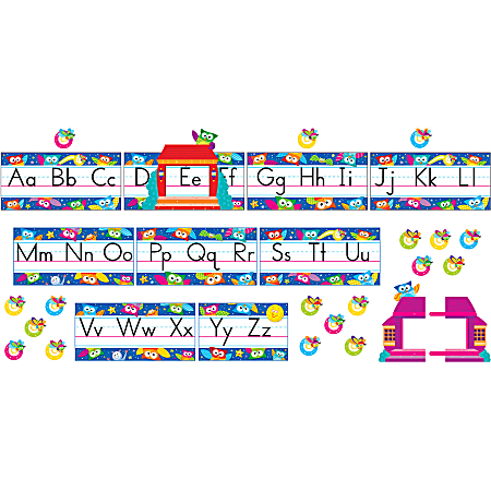 TREND Owl Stars Bulletin Board Set Alphabet Line 8 12 x 12 34 - Office ...