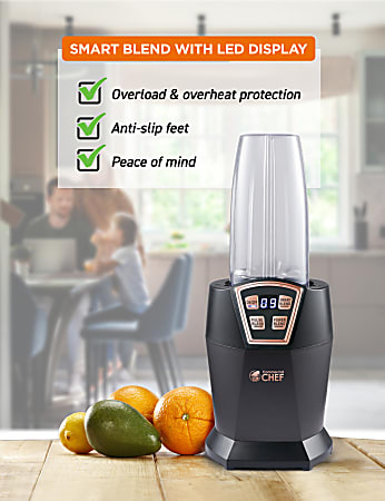 Commercial Chef 3 Speed Personal Blender Black - Office Depot