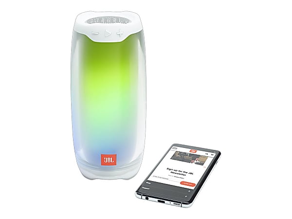 JBL Pulse4 20W Wireless Portable Bluetooth Speaker White - Office Depot
