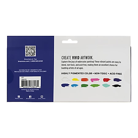 Brea Reese Professional Watercolor Paint Bright Colors Set Of 12 Tubes ...