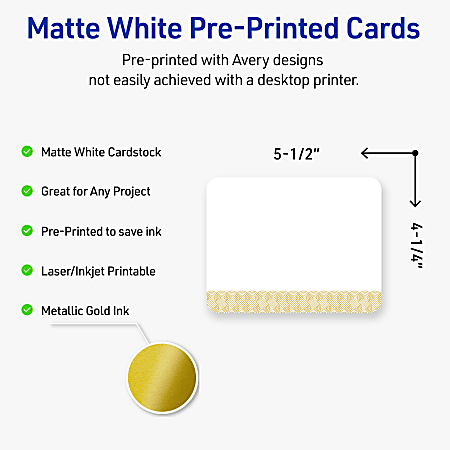 Avery Printable Postcards With Sure Feed Technology 4 14 x 5 12 Matte ...