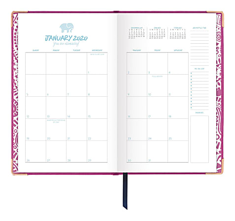 Cambridge Ivory Ella Paisley WeeklyMonthly Hardcover Planner 5 x 8 Pink ...