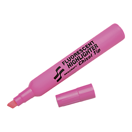 SKILCRAFT Thick N Thin Jumbo Fluorescent Highlighters Pink Box Of 12 ...