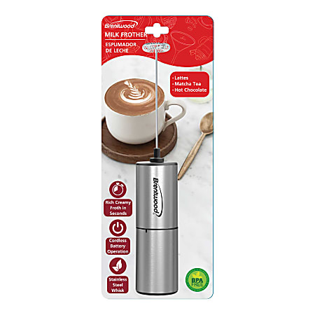 Brentwood Battery Operated Electric Milk Frother Drink Mixer with ...