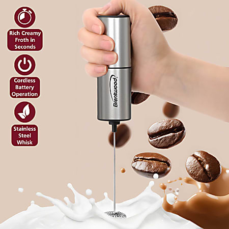 Brentwood Battery Operated Electric Milk Frother Drink Mixer with ...