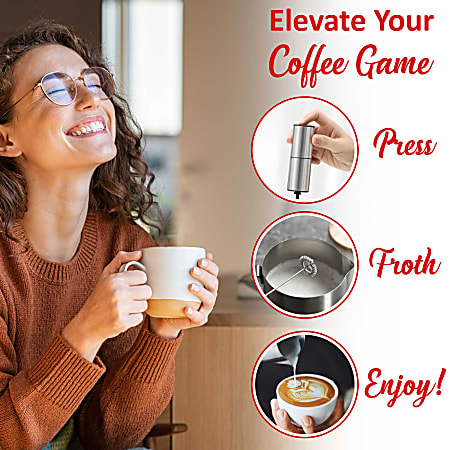 Brentwood Battery Operated Electric Milk Frother Drink Mixer with ...