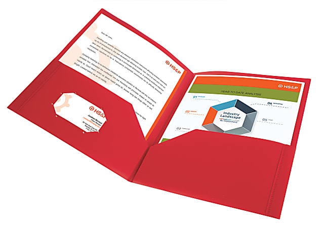 Office Depot Brand Display Front Pocket Folders Red - Office Depot