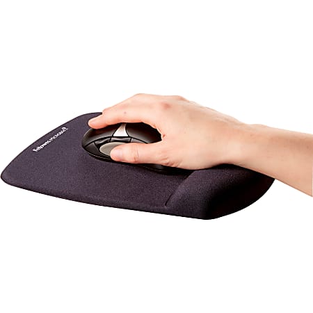 Fellowes PlushTouch Mouse Pad With Wrist Rest Black - Office Depot