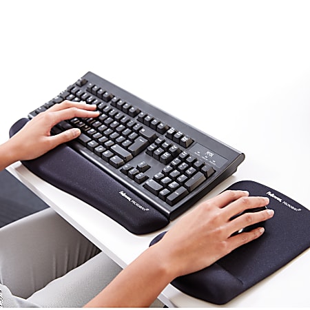 Fellowes PlushTouch Mouse Pad With Wrist Rest Black - Office Depot
