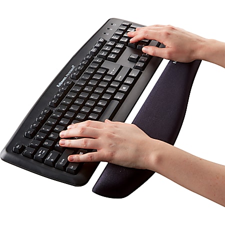 Fellowes PlushTouch Keyboard Wrist Rest Black - Office Depot