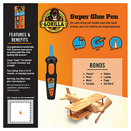 Gorilla Super Glue Pen 5.5g - Office Depot