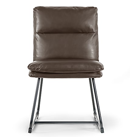 Glamour Home Aulani Upholstered Dining Chairs With Puffy Cushions Brown ...