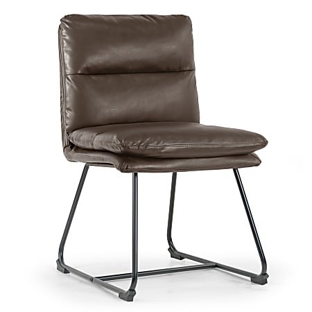 Glamour Home Aulani Upholstered Dining Chairs With Puffy Cushions Brown ...