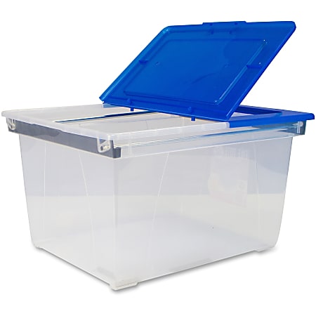 Storex Stackable Heavy Duty Storage File Tote 15 1116 x 19 516 x 10 ...