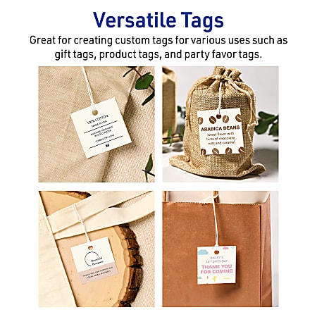 Avery Printable Tags With Sure Feed Technology Print To The Edge 2 x2 ...
