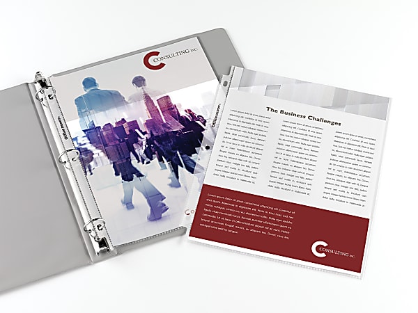 Office Depot Brand Standard Weight Sheet Protectors 8 12 x 11 Non Glare ...