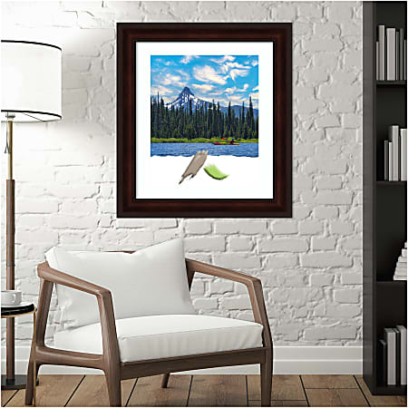 Amanti Art Rectangular Picture Frame 25 x 29 With Mat Coffee Bean Brown ...