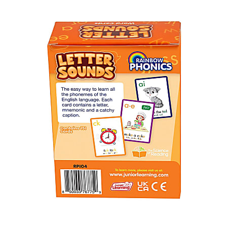 Junior Learning Rainbow Phonics Letter Sound Cards Graphene To Phoneme ...