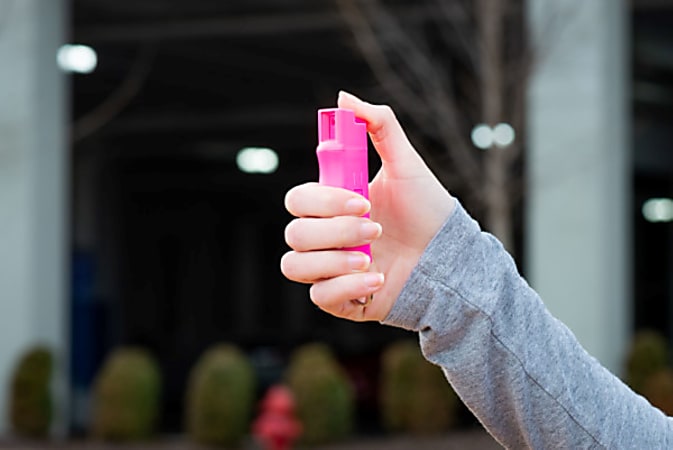 SABRE Pepper Spray Key Chain Pink - Office Depot