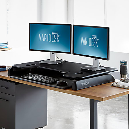VariDesk Tall 40 Standing Desk Riser 4 34 H x 40 W x 28 D Black ...