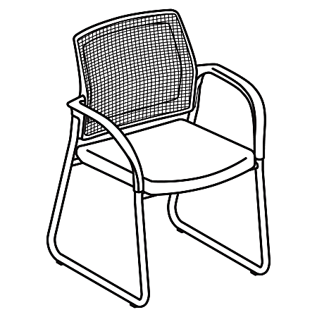 HON Ignition Mesh Back Sled Base Guest Chair Black - Office Depot