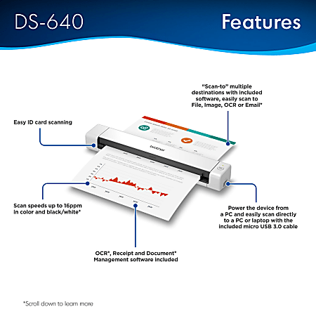 Brother DSmobile DS 640 Portable Color Document Scanner - Office Depot
