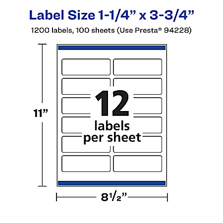 Avery Permanent Labels With Sure Feed 94228 WMP100 Rectangle 1 14 x 3 ...