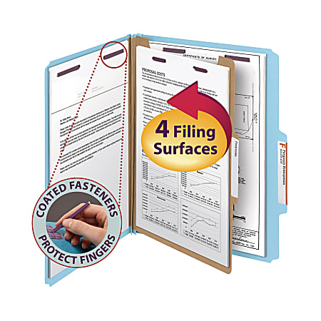Smead Pressboard Classification Folder with SafeSHIELD Fastener 1 ...