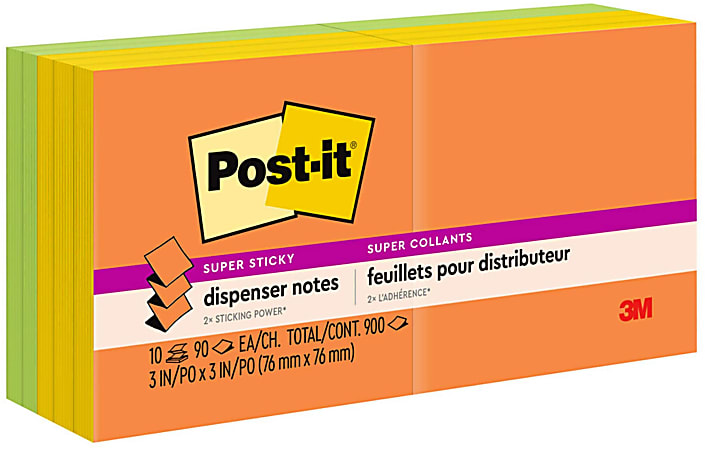 Post it Super Sticky Pop Up Notes 10 Pads 3 in x 3 in 2x the Sticking ... Post it Super Sticky Pop Up Notes 10 Pads 3 in x 3 in 2x the Sticking ...