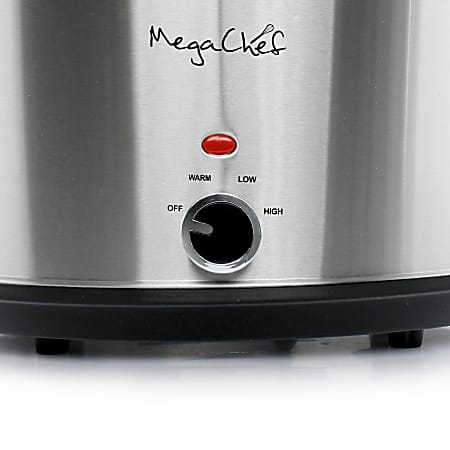 MegaChef 8 Qt Slow Cooker With Mini 0.6 Qt Warmer Silver - Office Depot