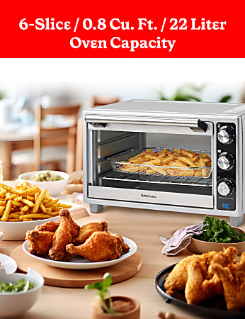 Betty Crocker Air Fryer Convection Toaster Oven Silver - Office Depot