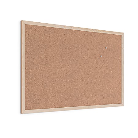 U Brands Cork Bulletin Board 36 X 24 Birch Wood Frame Actual Size 35 X ...