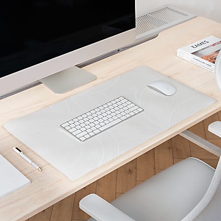 Realspace Modern Desk Pad 14 34 x 26 30percent Recycled Tan Geometric ...