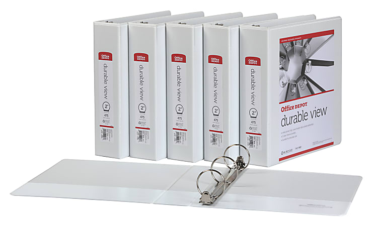 Office Depot® Round Ring Binders, 8-1/2"L x 11"W, 225 Pages, White ...