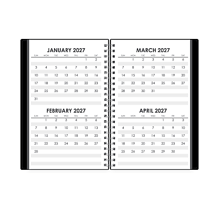 2027 Black Monthly Reference Notes 2 Year 5x8 - Office Depot