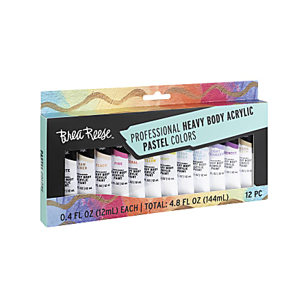 Brea Reese Professional Heavy Body Acrylic Paint 12 Pastel Colors ...