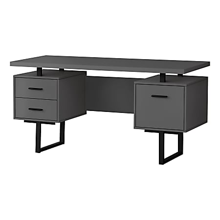 Monarch Specialties Violet 60 W Computer Desk GrayBlack ODP Business Solutions