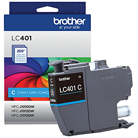 Brother LC401 Cyan Ink Cartridge LC401C - Office Depot