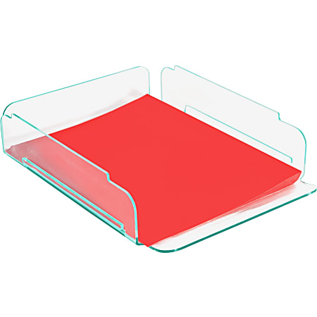 Lorell Acrylic Single Stacking Letter Tray For 12 x 11 Use ClearGreen ...