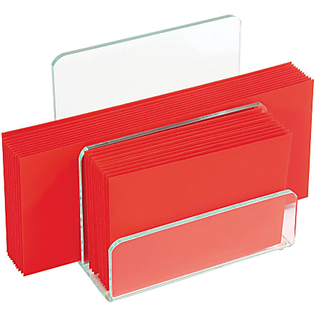 Lorell Acrylic Mini File Sorter 7 516 W x 8 18 D x 8 516 H ClearGreen ...