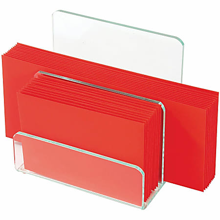 Lorell Acrylic Mini File Sorter 7 516 W x 8 18 D x 8 516 H ClearGreen ...