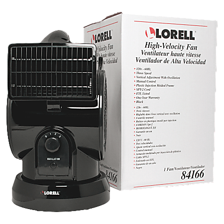 Lorell High Velocity 3 Speed Utility Fan 18 34 H x 11 12 W x 12 D Black ...