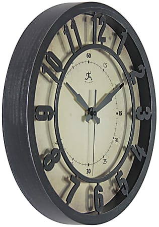 Infinity Instruments 3D Wall Clock 12 H x 12 W x 1 12 D Black - Office ...